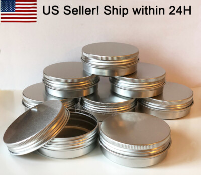 Aluminum Tin Screw Top Round Metal Container With Lid,Storage Jar ...