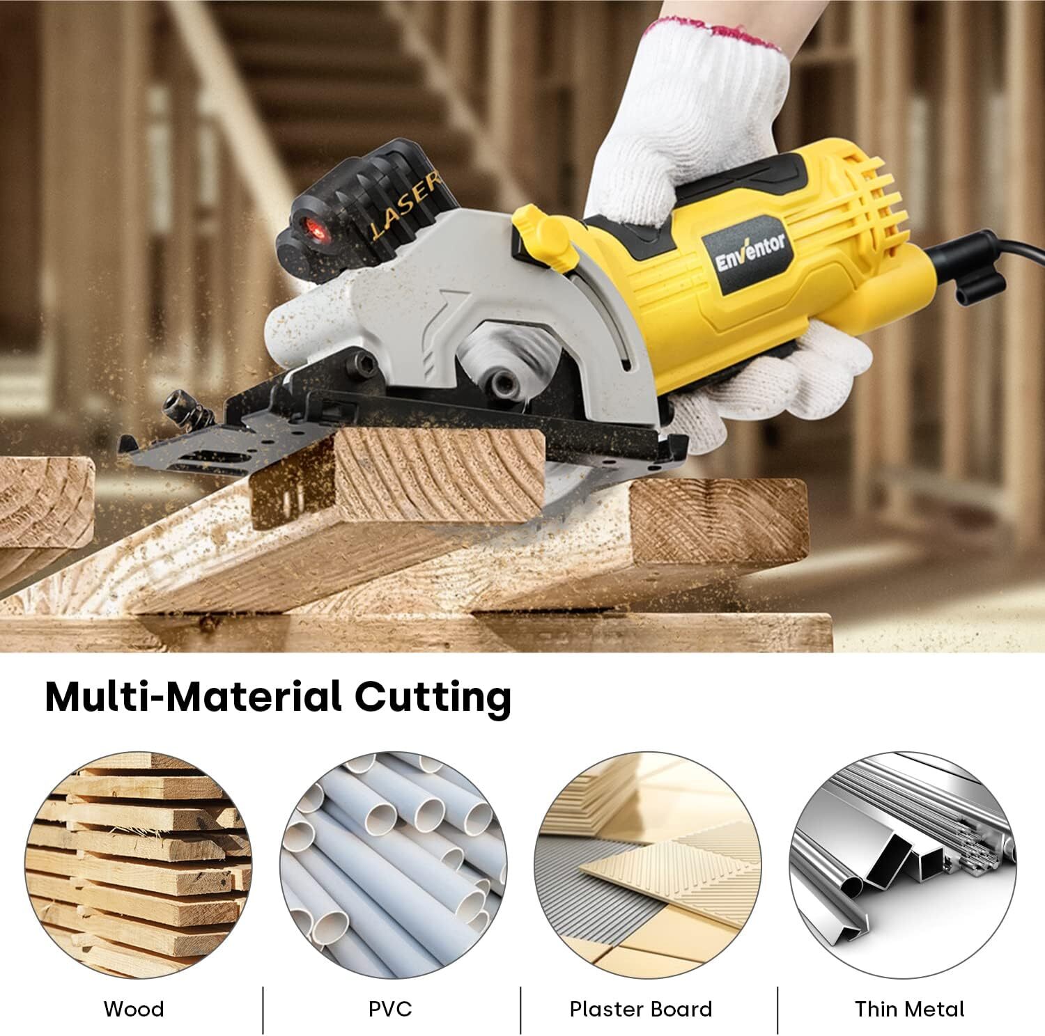 580W Mini Circular Saw Hand Held Compact Circular Saw Power Tool Kit ...