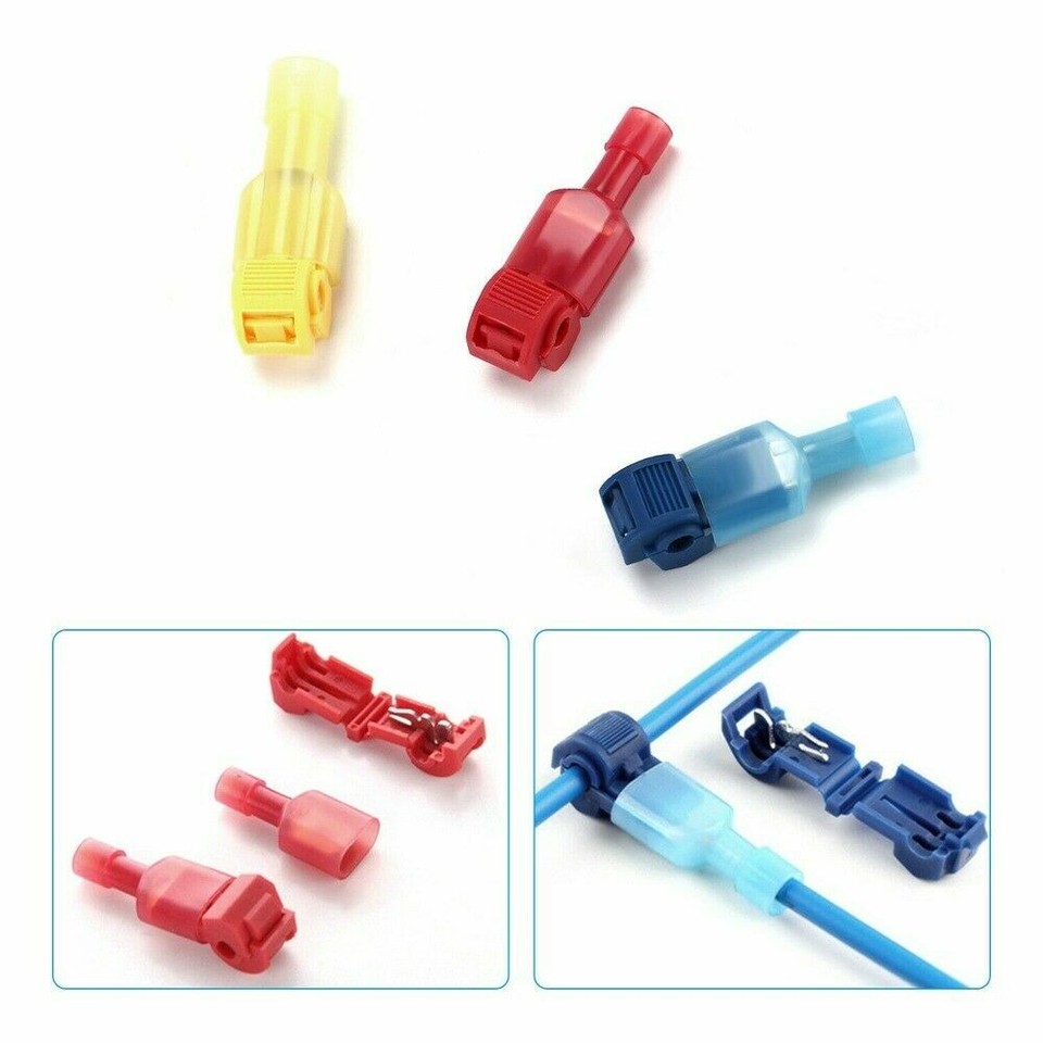 240Pcs Quick Splice T-Tap Insulated Crimp Terminals Kit Spade Wire ...
