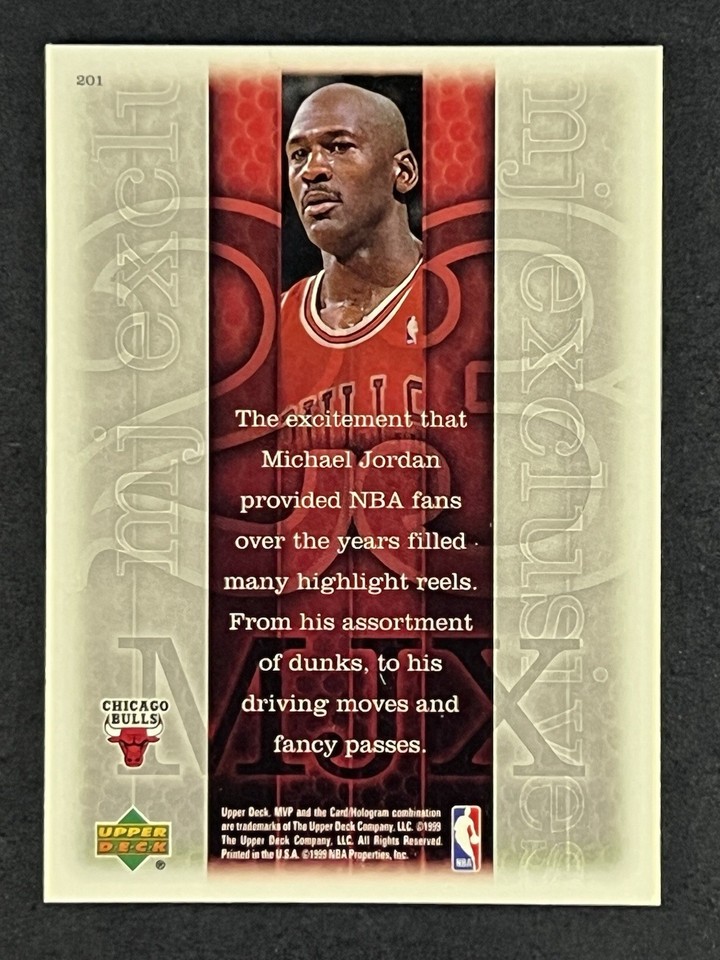 Michael Jordan 1999-00 Upper Deck MVP - MJ Exclusives #201 Chicago ...