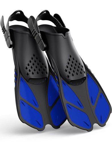 Snorkel Fins Adjustable Buckles Open Heel Swim Flippers Travel Size ...