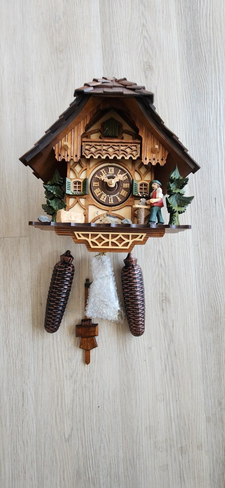 VINTAGE UN-USED Herbert Herr German 8 Day Musical Lumberjack Cuckoo ...