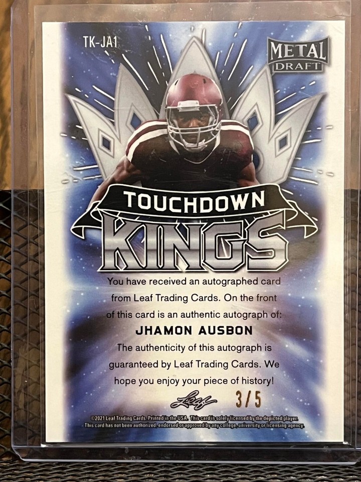 JHAMON AUSBON 2021 LEAF METAL DRAFT TOUCHDOWN KINGS AUTOGRAPH AUTO RC 3 ...