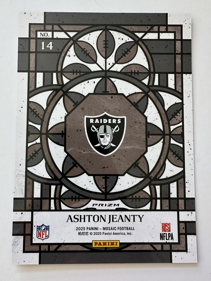 2025 Panini Mosaic Ashton Jeanty Jumbo Stained Glass Oversize Raiders ...