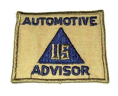 ORIGINAL EMBROIDERED TWILL WW2 NONCOMBATANT AUTOMOTIVE ADVISOR OD ...
