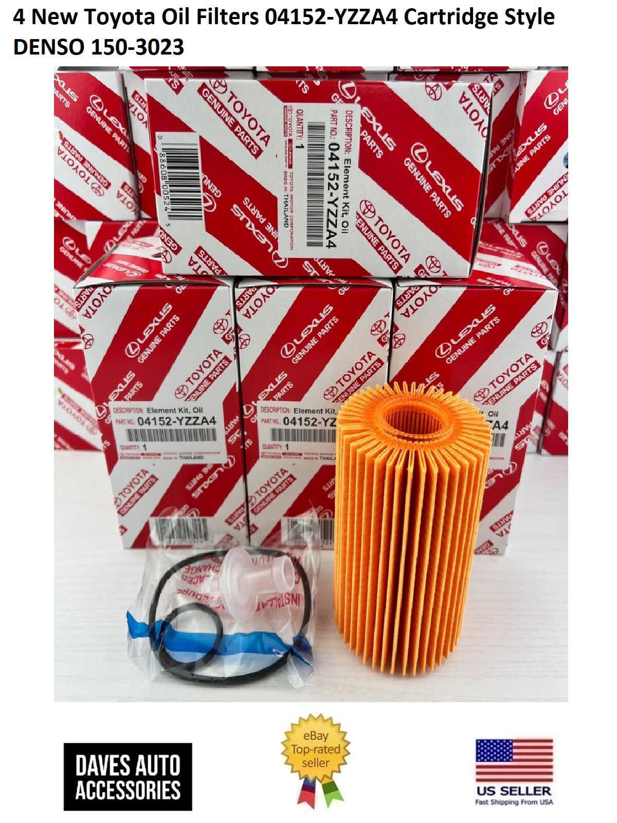 Engine Oil Filter Element Kit #04152-YZZA4-T For LEXUS/TOYOTA -Pack Of ...