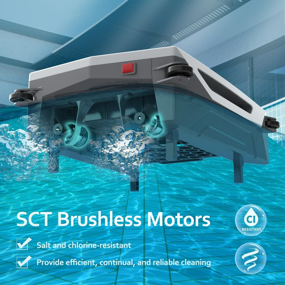 Pool Skimmer Robot, Solar/Battery Dual Powered Robotic Pool Skimmer ...