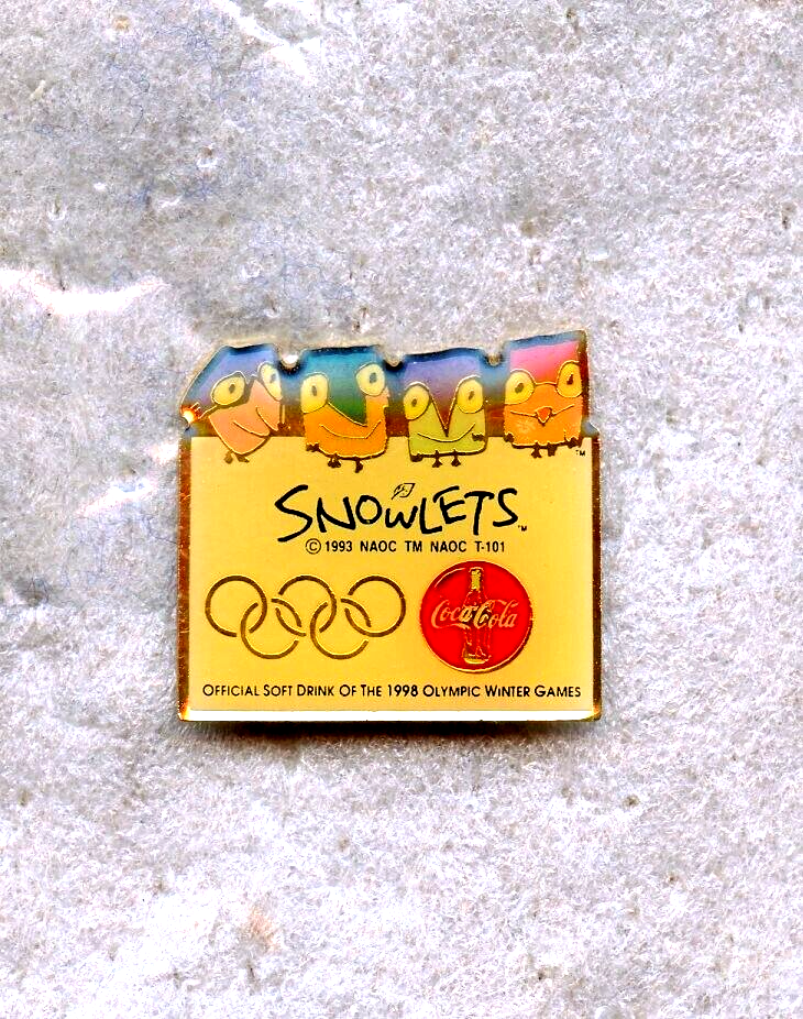 1998 Nagano Mascot Winter OLYMPIC Games Pin SNOWLETS Coca Cola Sponsor ...