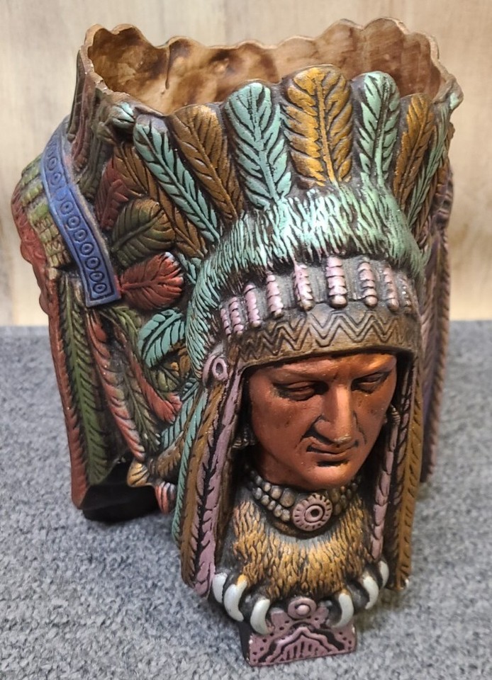 Native American Majolica Plant Pot Art Nouveau porcelain planter Unique ...
