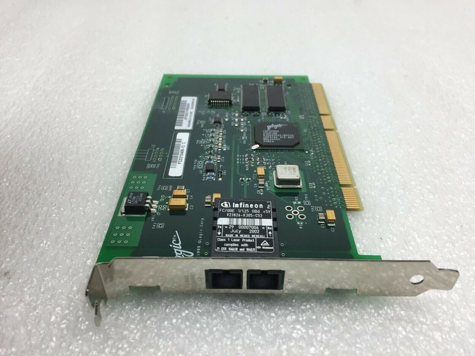 (1x) QLA2200F/66 QLogic FC 1GB PCI Adapter Card 2280R 66M FC0310406-13 ...