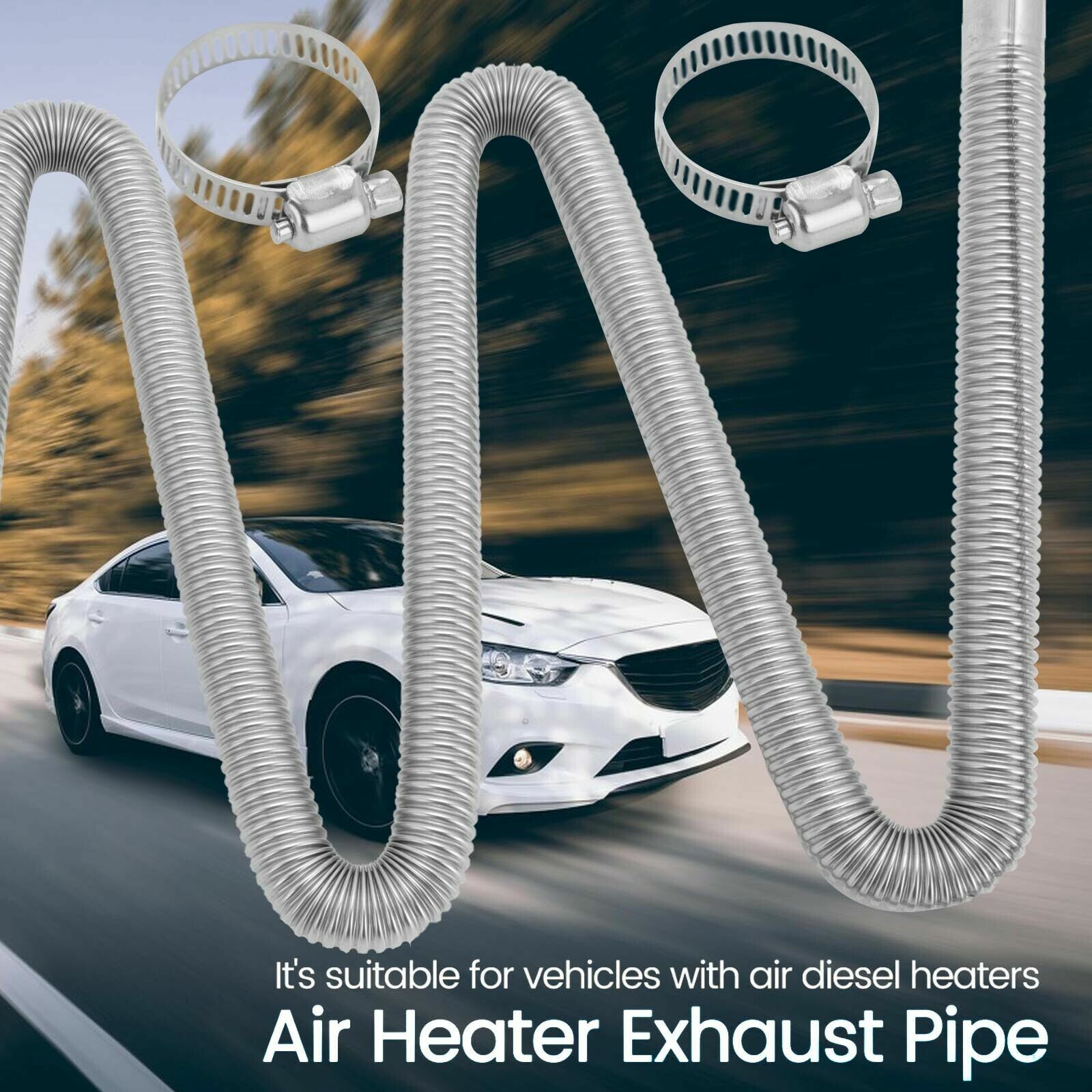 2m Air Heater Pipe Stainless Steel Exhaust Diesel Gas Vent for Car ...