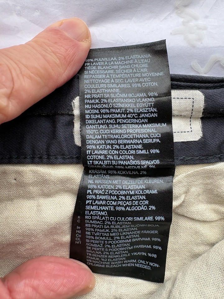 H&M L.O.G.G. Men’s Charcoal Gray Skinny Fit Chinos Flat Front Pants W32 ...