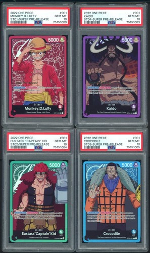 2022 One Piece Super Pre-release ST01-04 4-card Set PSA 10 w/ Luffy Kid ...
