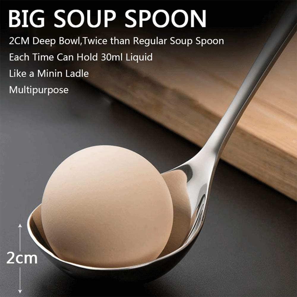 18/8 Stainless Steel Heavy Duty Deep Soup Spoon - (A Type 6.7Inch ...