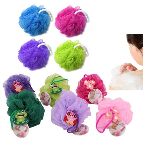 4 Bath Sponge Massage Shower Exfoliating Body Cleaning Scrubber Relax ...