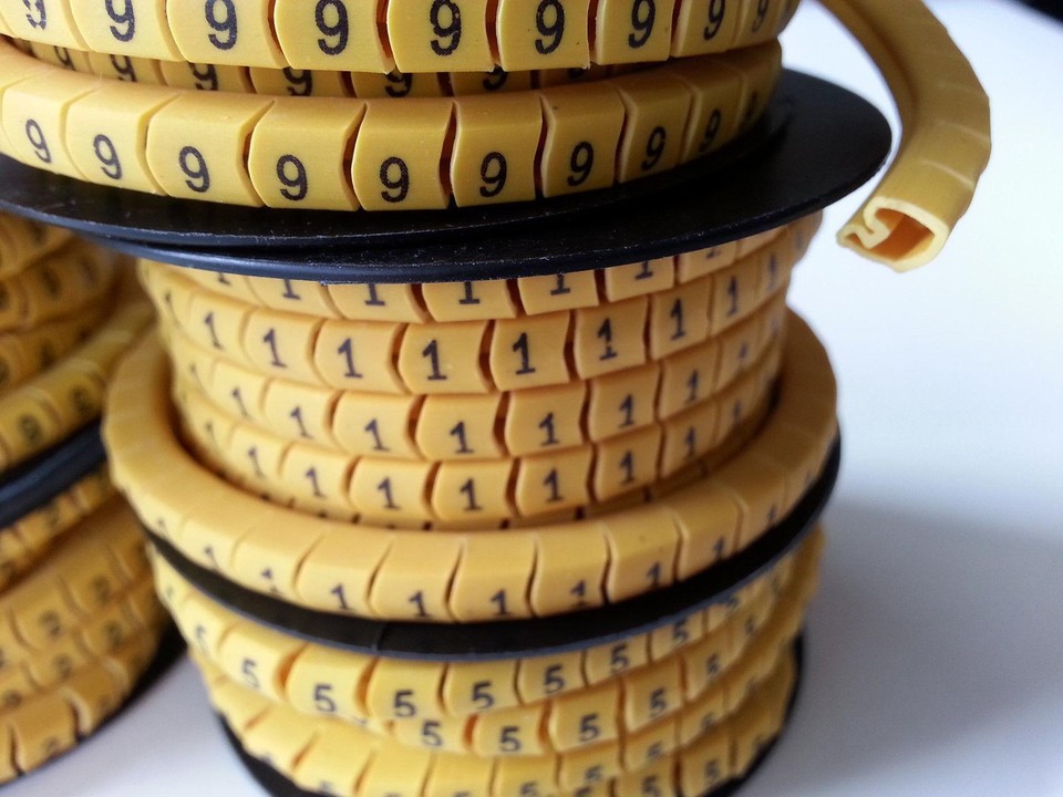 US Stock 3500 pcs Soft PVC Power Wire Number Marker Set No. 0 ~ 9 | eBay