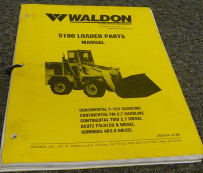 Waldon 5100 Loader w Cummins 4B3.9 Diesel Engine Parts Catalog Manual ...