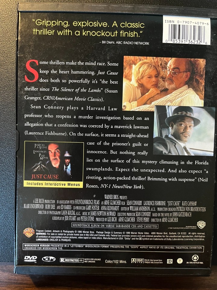* Just Cause - Sean Connery - Laurence FIshburne - Very Good DVD ...