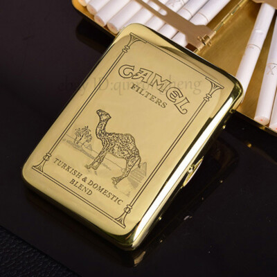 Vintage Portable Brass Double Sided Cigarette Cases Camel Metal Smoking ...
