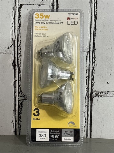 Utilitech Led Flood 35 watt 3 pack MR16 #0777392 gu10 Base Dimmable | eBay