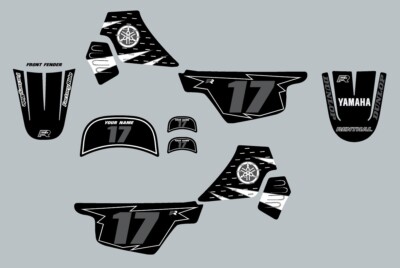 Yamaha PW50 Black And Gray Full Graphics kit Decals by Factory Ride | eBay