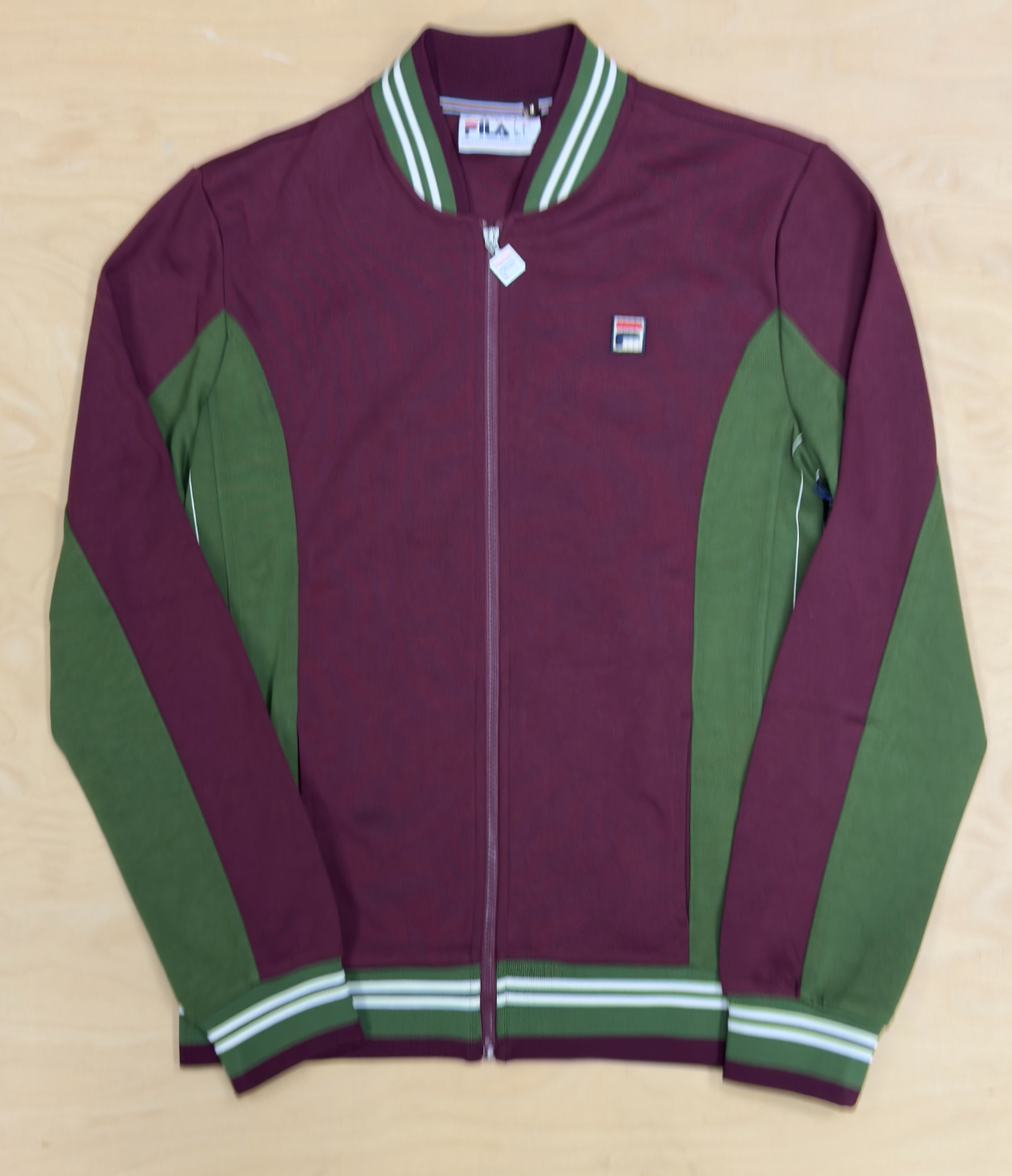 Fila Vintage Settanta Baseball Track Jacket Top Suit Windsor Wine Chive ...