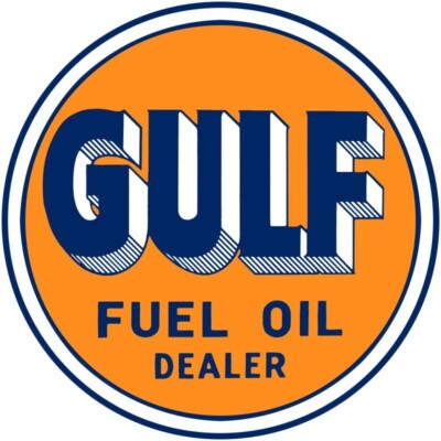 Gulf Fuel Oil Dealer NEW Metal Sign: 14" Dia. Steel Round Style | eBay