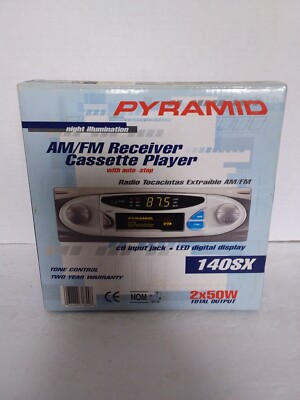 PYRAMID AM/FM RECIEVER CASSETTE PLAYER 140SX. 2X 50 W CAR STEREO RADIO ...