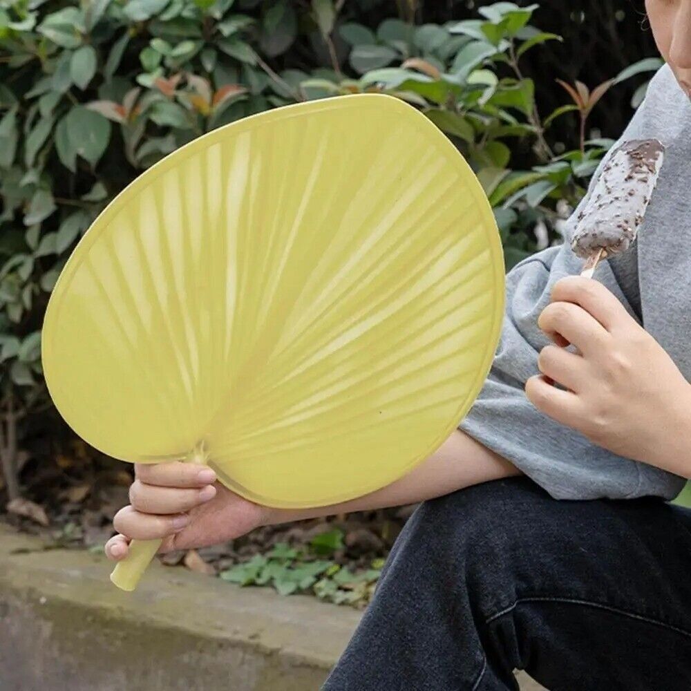 Yellow Bushel Fan Plastic Anti-breakage Fan High Quality Palm-Leaf Fan ...
