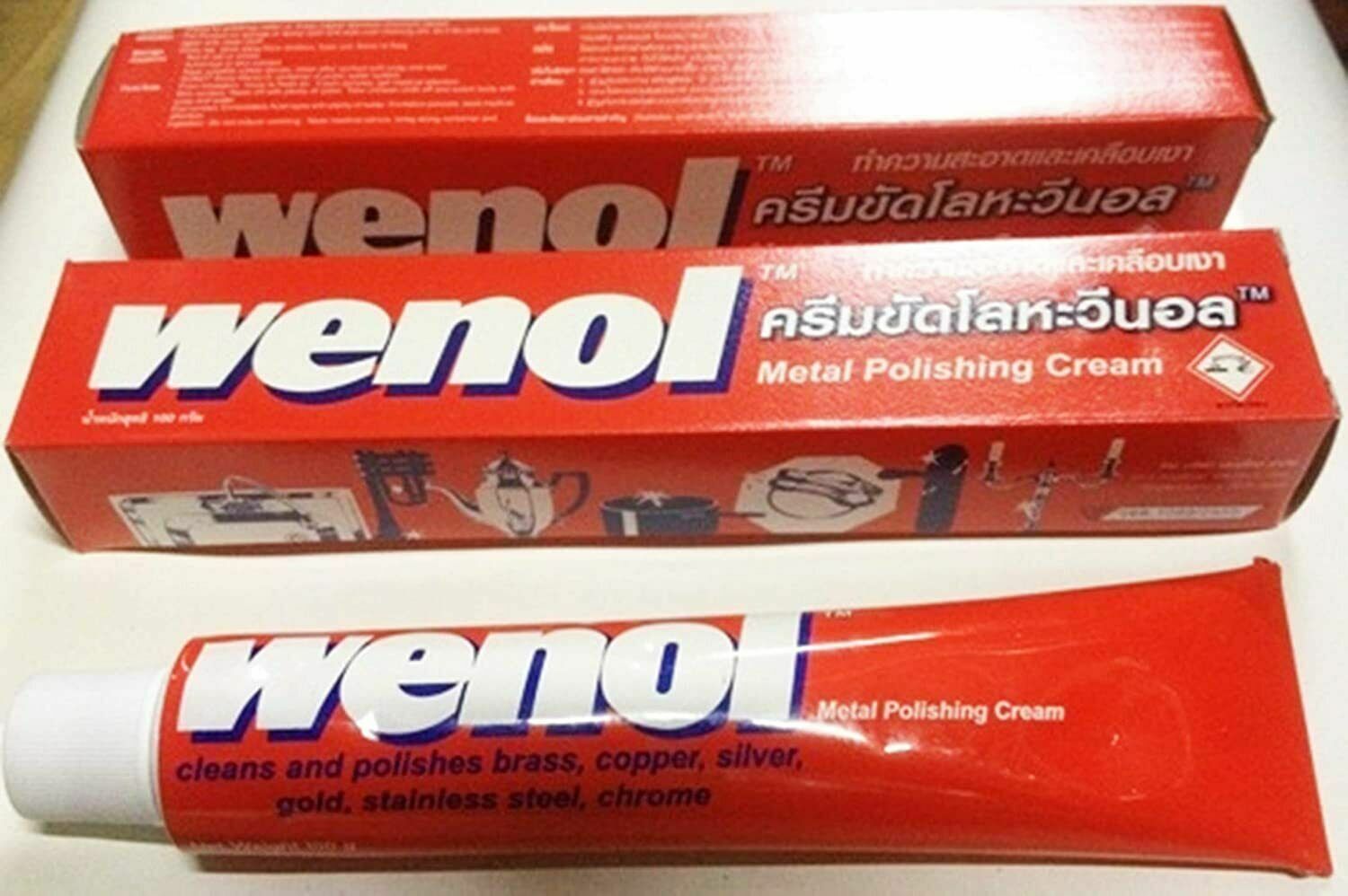 wenol Cream Polish 2 X 100g. WENOL Metal tube Stainless Steel Chrome ...