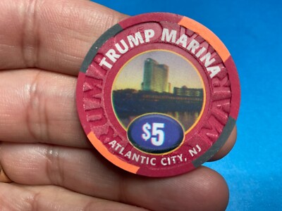 $5 TRUMP MARINA ATLANTIC CITY NEW JERSEY -- CASINO CHIP —- ——X-870 | eBay