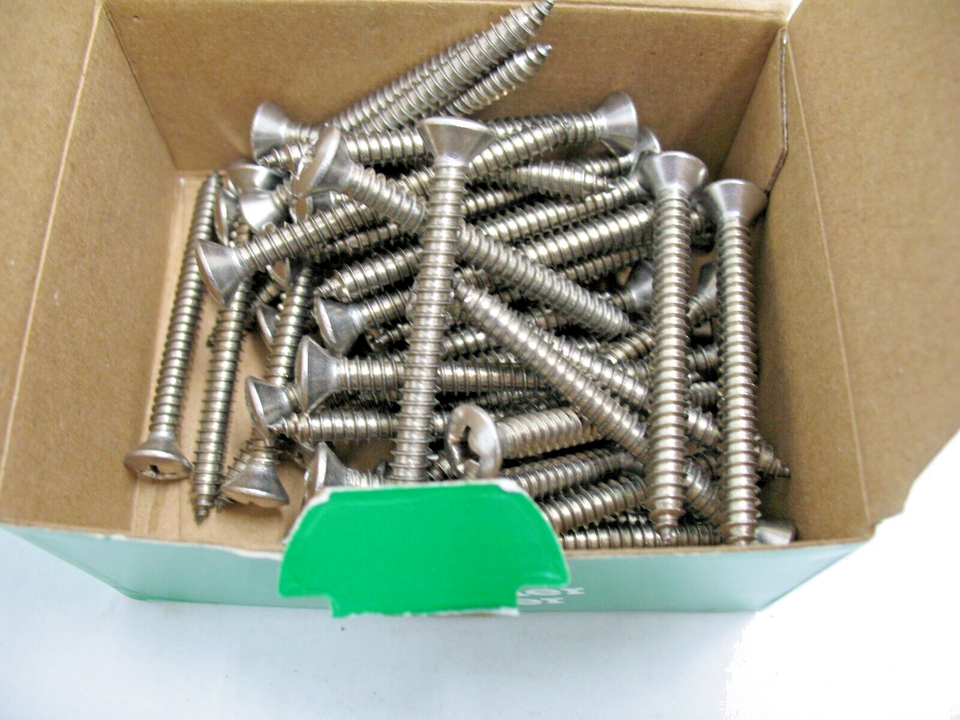 14 x 2-1/2 SS Oval Head Sheet Metal Screws 1/4x2-1/2" Box of 50 Hillman ...