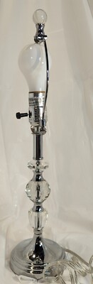 Faceted Crystal Stacked Lamp 19 Inches Tall 40 Watt Bulb Crystal Round ...