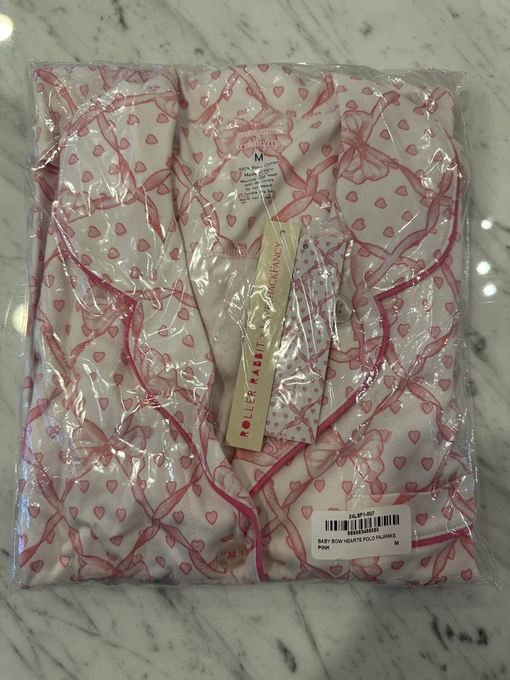 NWT Roberta Roller Rabbit And Love Shack Fancy Baby Bow Hearts PJ Size ...