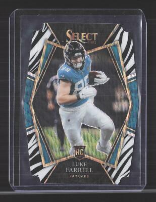 Luke Farrell 2021 Select Football 194 Zebra Prizm Refractor Die Cut ...