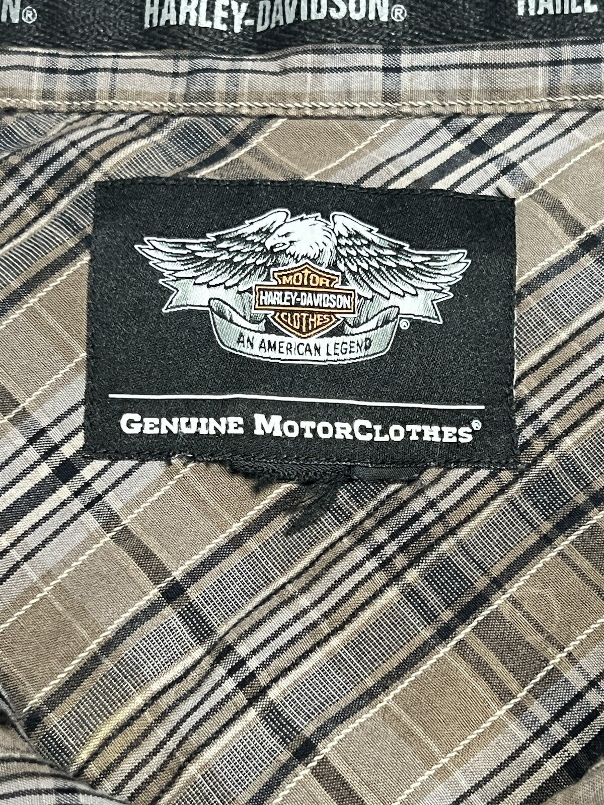 Harley-Davidson Genuine MotorClothes Brown Plaid Embr… - Gem