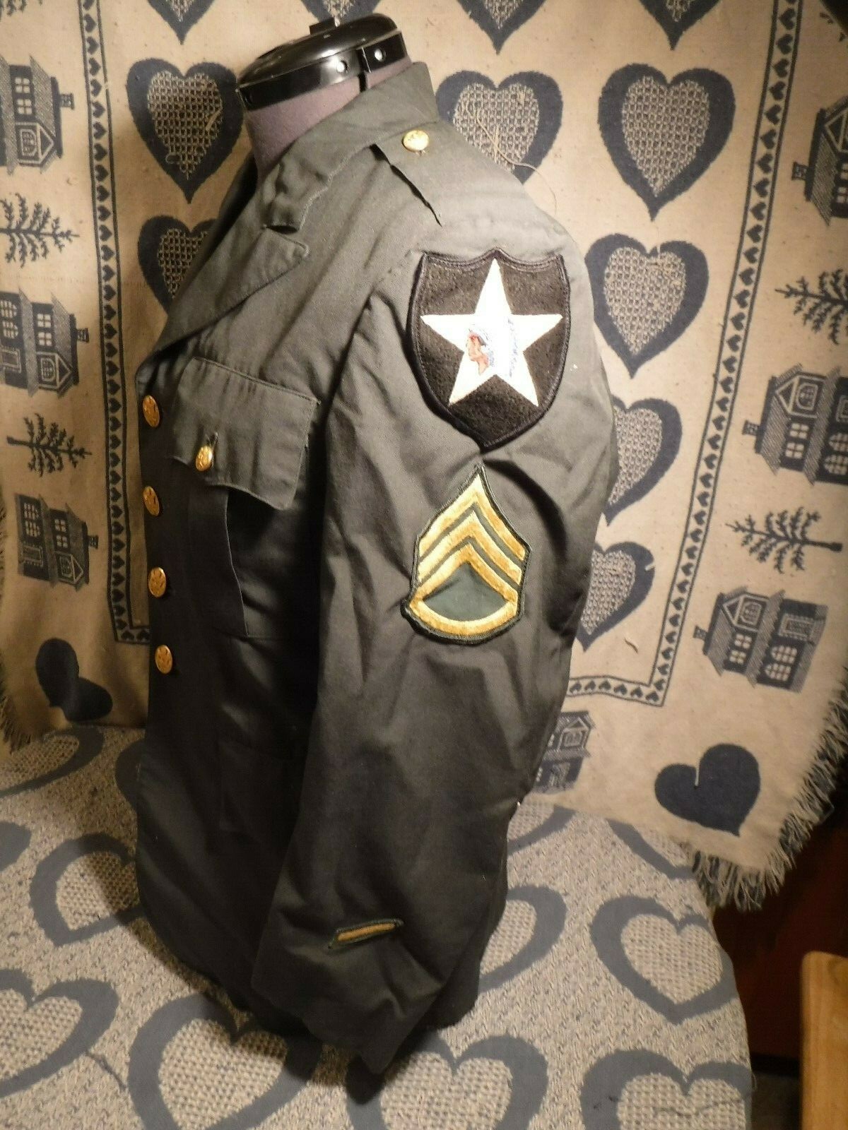 U.S. Army 2nd Infrantry div. Dress Jacket Vietnam Era Seargent vintage ...