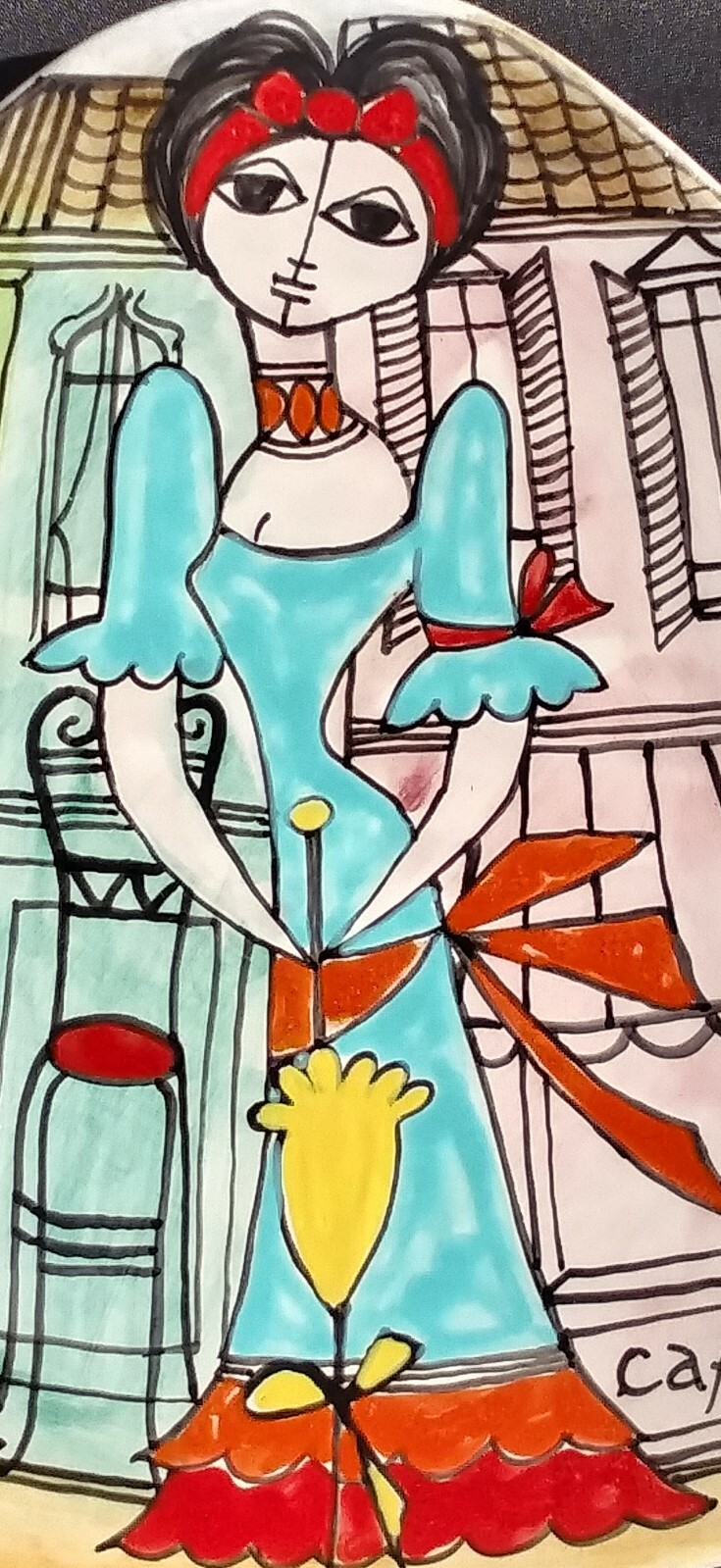 La Muse Picasso, Desimone Style Triangle Mid-Century Platter Italy 13 ...