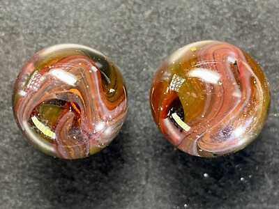 DAS Marbles 9-28-24 Comet Run Oxblood Swirls. 3/4 +- Not Vintage | eBay