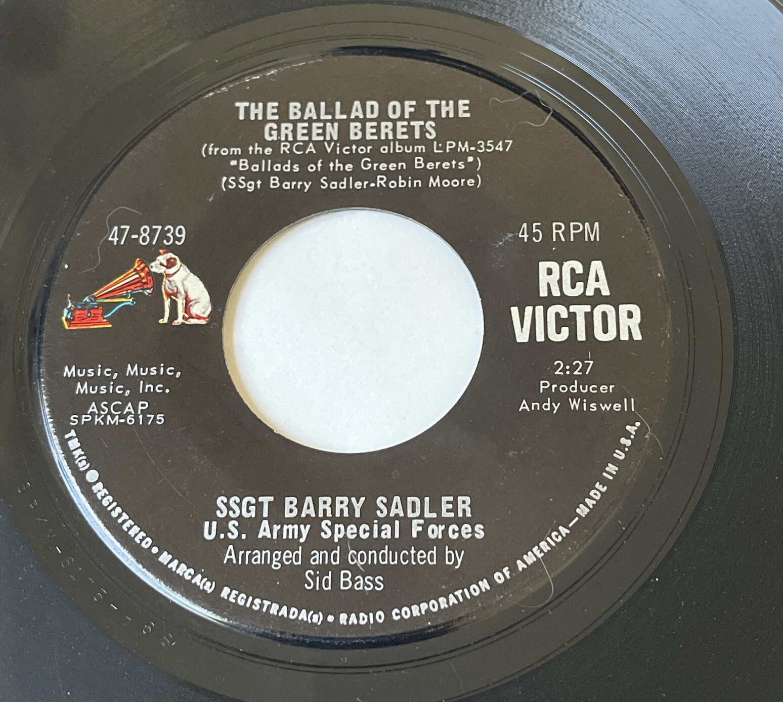 SSGT BARRY SADLER The Ballad Of The Green Berets 45RPM 8739 | eBay