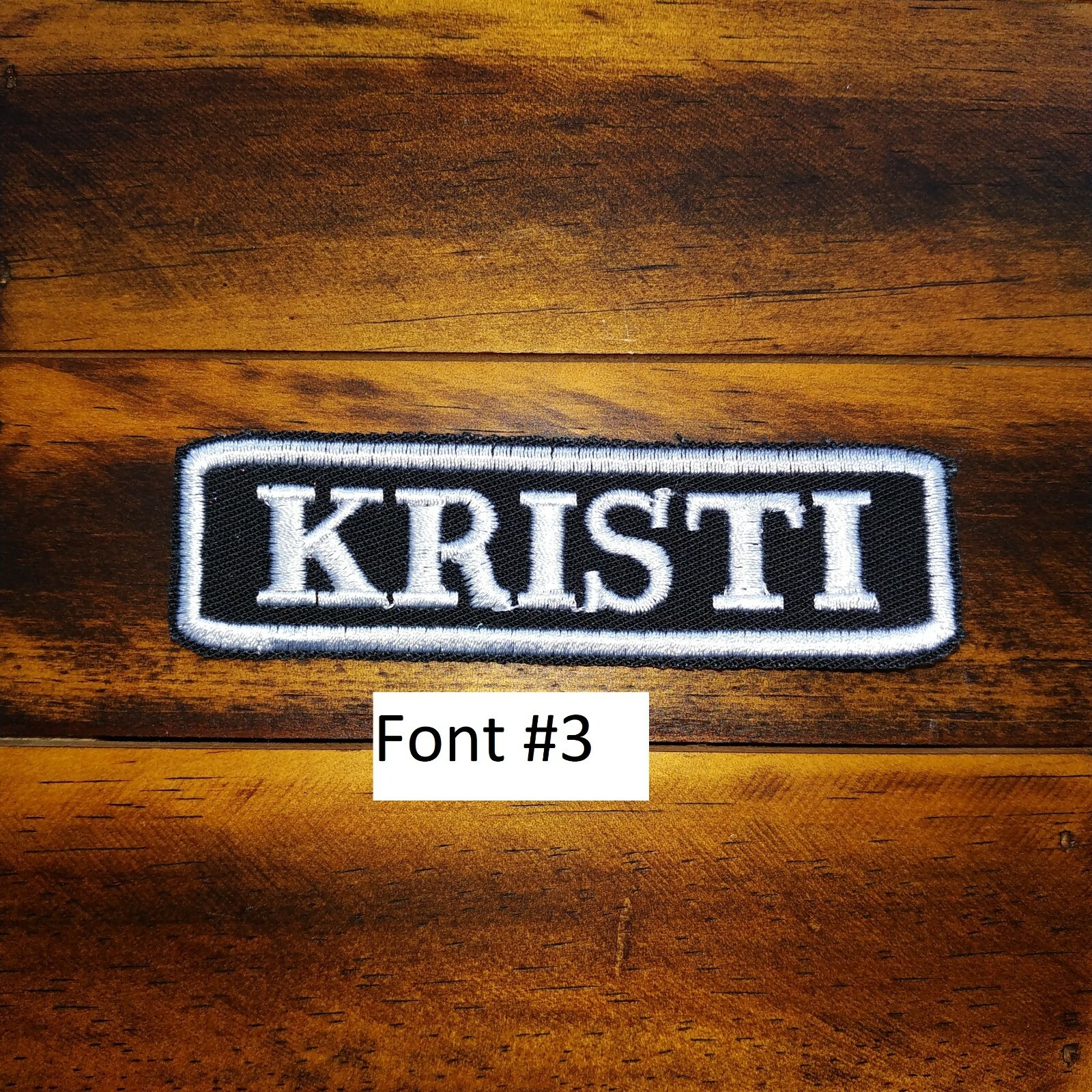 7 Fonts Your Name Patch Iron-On Custom Text Uniform Patch Embroidery ...