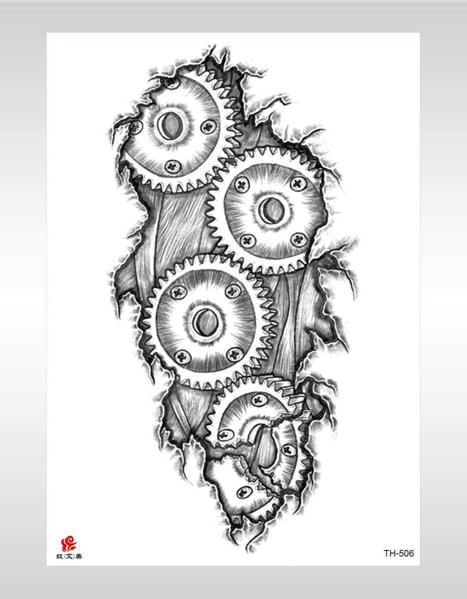 Ripped Skin Tattoo Stencil