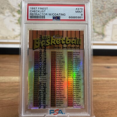 1997 Topps Finest Basketball Checklist Refractor PSA9 | eBay