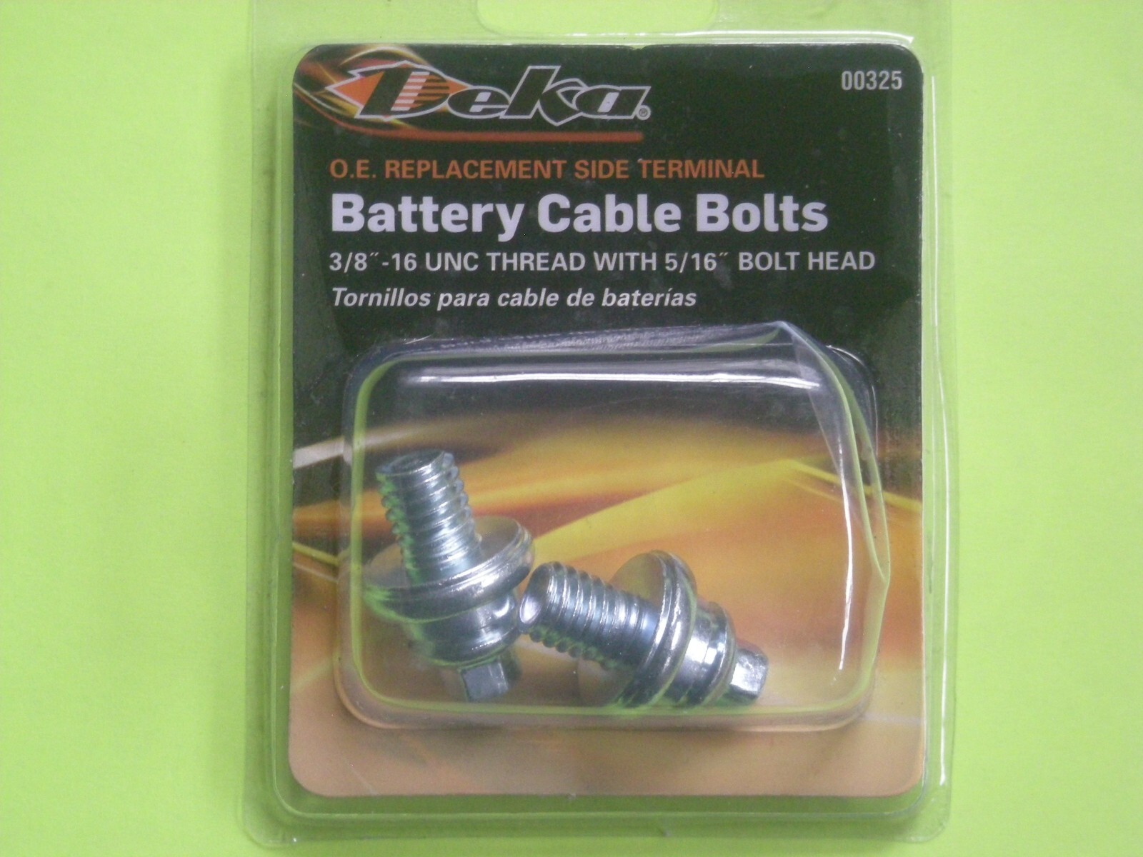 Deka/East Penn 12V Side Post H.D. Battery Terminal Bolts 3/8"-16 With 5 ...