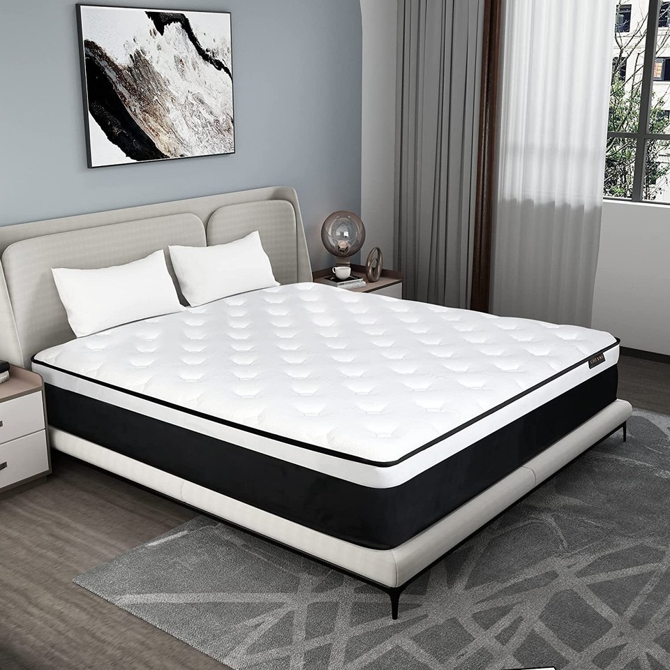 10/12/14" Twin Full Queen King Mattress Hybrid Spring Memory Foam Bed ...
