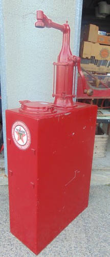 Vintage Oil Tank Lubester Pump Dispenser with Hand Crank Texaco Bennett ...