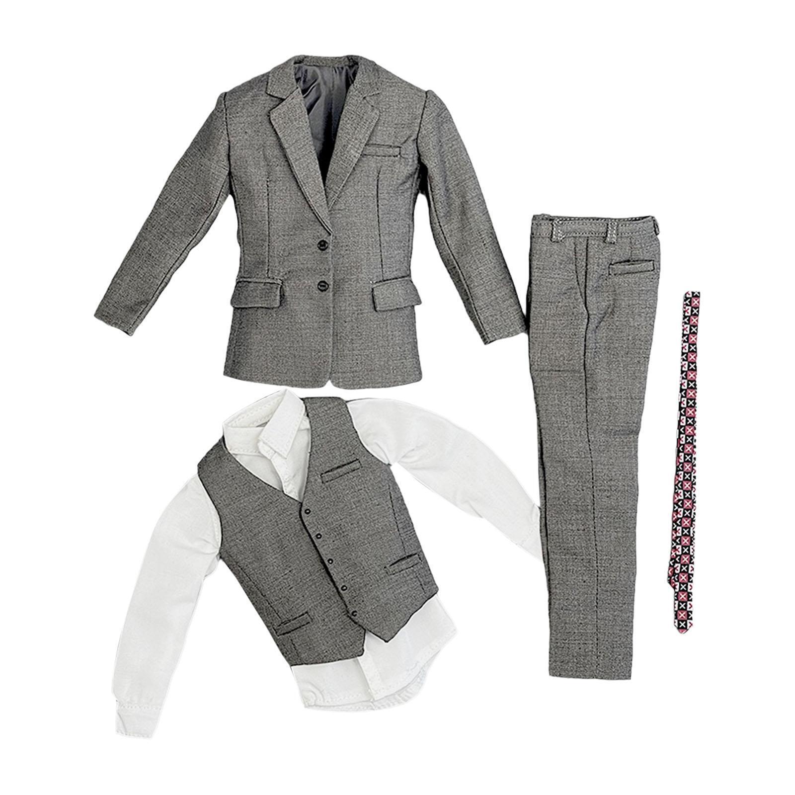 1/6 Gray Mans Formal suits Set Clothes Formal Outfits for 12'' inch ...