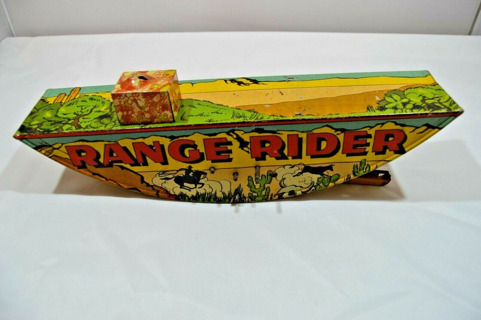 RARE VINTAGE RETRO MARX RANGE RIDER WIND-UP TIN TOY WITH LASSO. | eBay