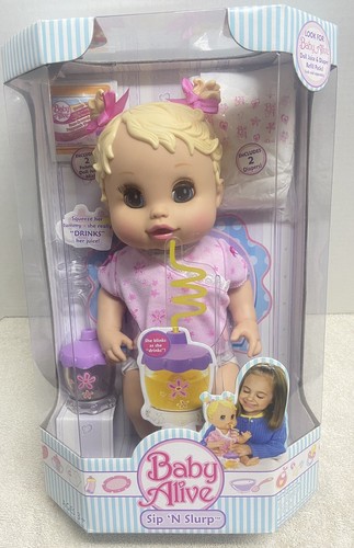 2006 Hasbro Baby Alive Sip n Slurp Baby Doll New Old Stock Sealed NRFB ...