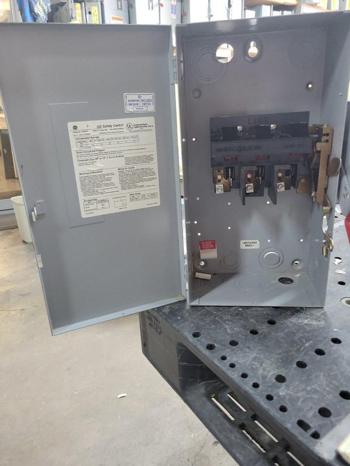 1- GE THN3362 60 amp 600v NON Fused Indoor Disconnect USED | eBay